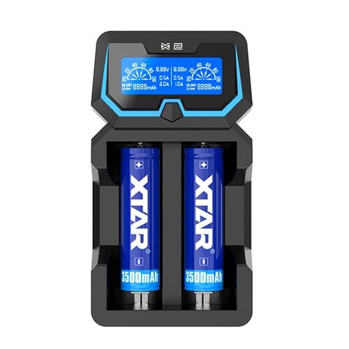 Xtar X2 Battery Charger for 18650, 20700, or 21700 batteries